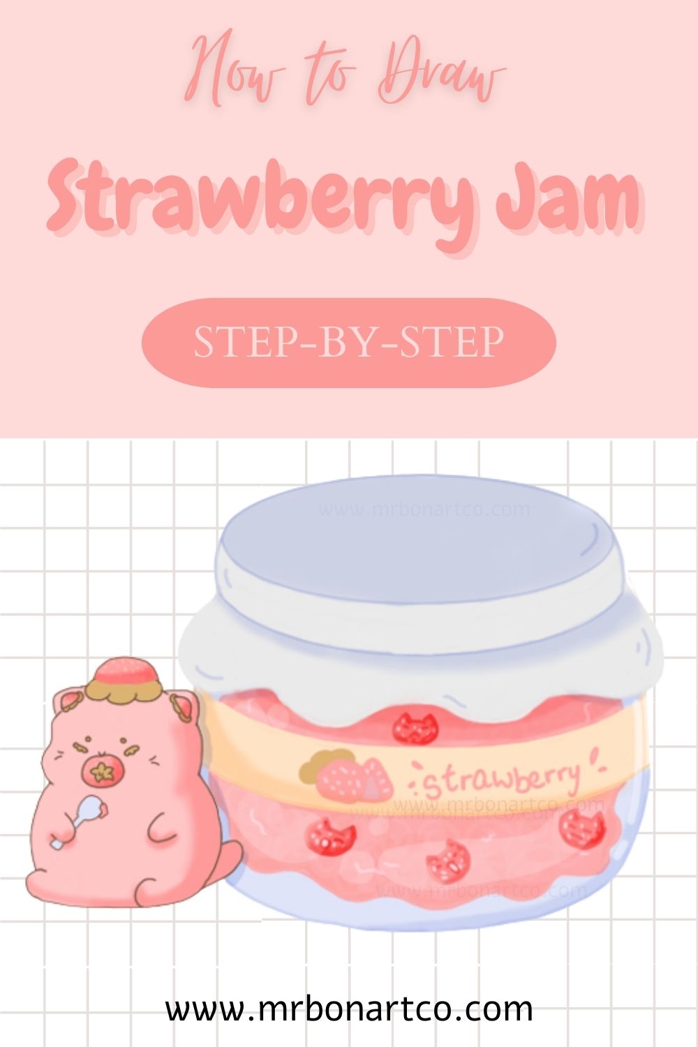 How to Draw Strawberry Cheesecake The Best - Mr Bon Art Co.