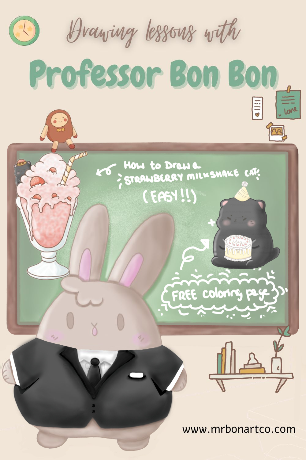 How to Draw a Strawberry Milkshake The Best - Mr Bon Art Co.