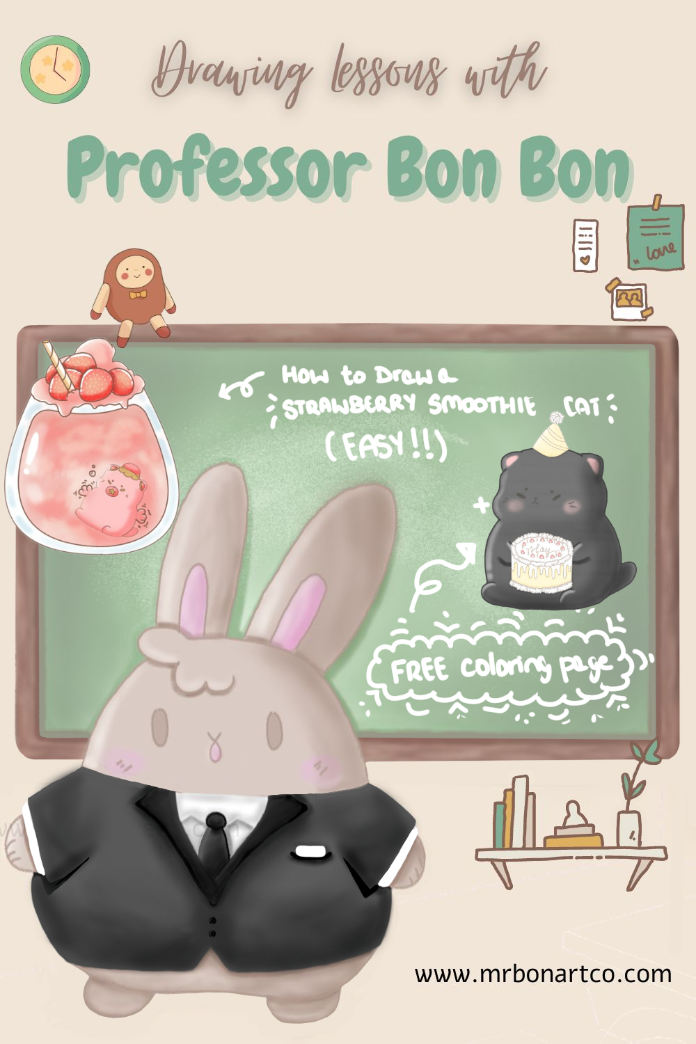 How to Draw a Strawberry Smoothie The Best - Mr Bon Art Co.